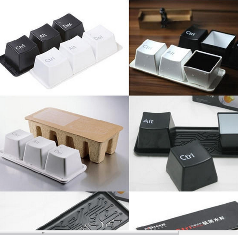 Supply Creative keyboard cup black and white key style cup keyboard cup-