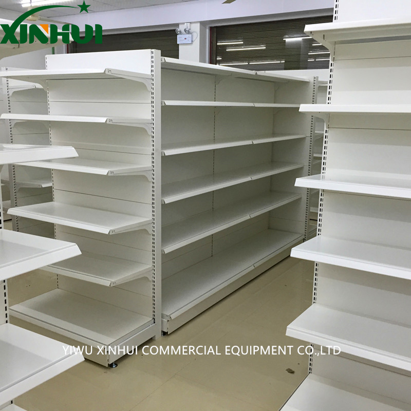 Supply white supermarket shelves supermarket backboard shelves double ...