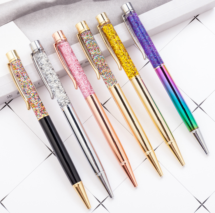 Supply Creative metallic pen gold into oil crystal ball pen gold foil ...