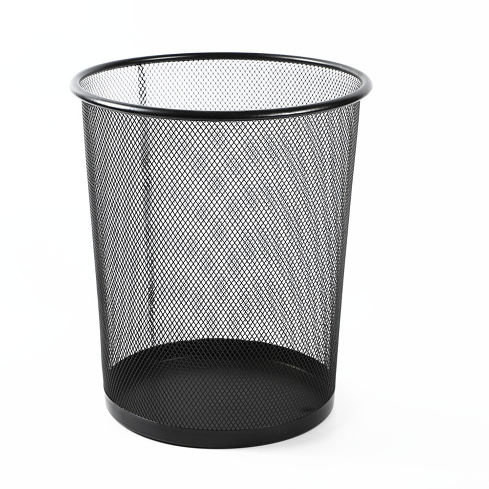 Supply Mesh large trash can circular household metal wire mesh waste ...