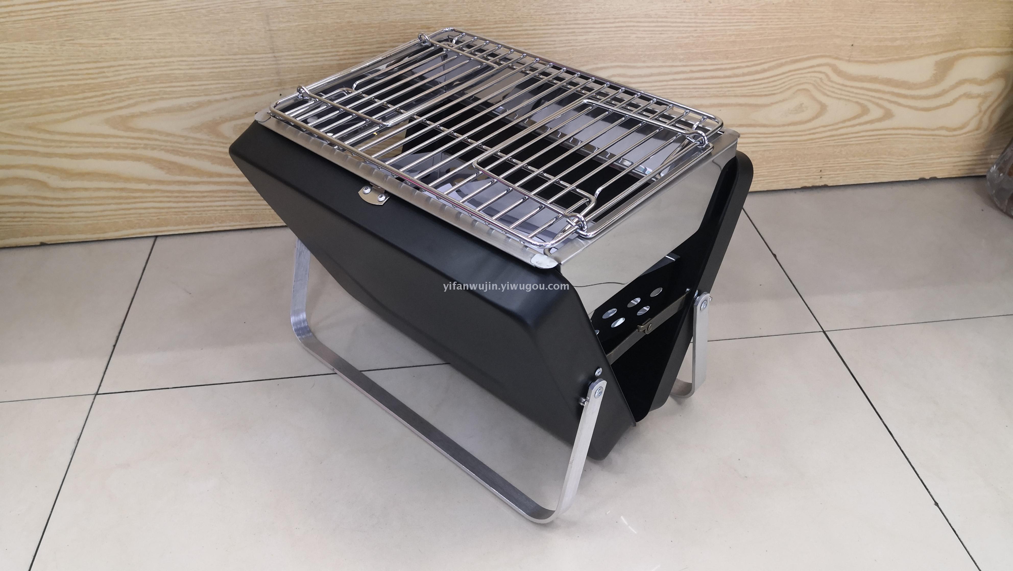 厂家直销 新款烧烤架 便携户外烧烤炉 加厚不锈钢木炭烤肉架 日式_益帆烧烤_义乌购