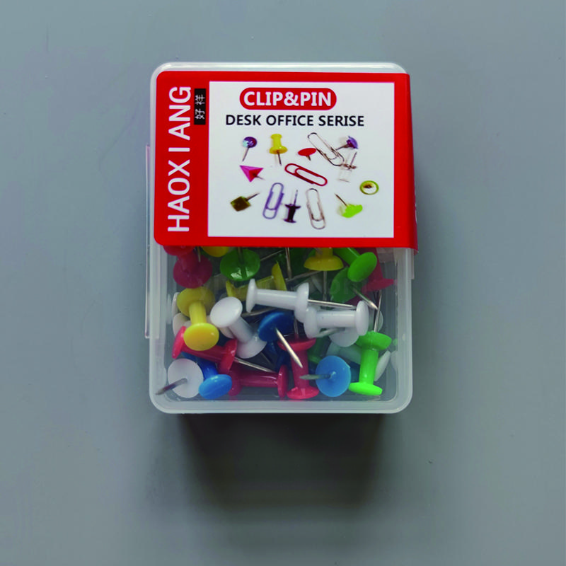Haoxiang Color Push Pin, Flat Head Nail Plastic Pushpin Soft Wall Nail
