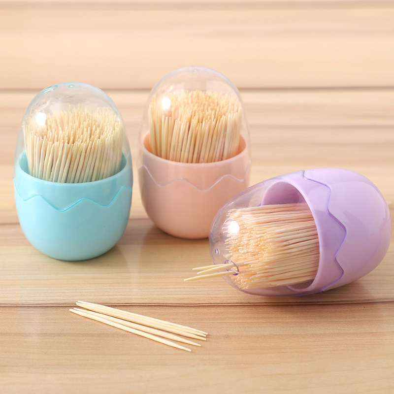 Supply Bottled Toothpick Cute Egg-Shaped Disposable Two-Tip Bamboo ...