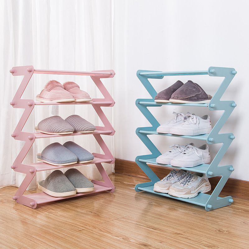 Supply Simple 5-Layer Assembled Shoe Rack Z-Type Fabric Dustproof ...